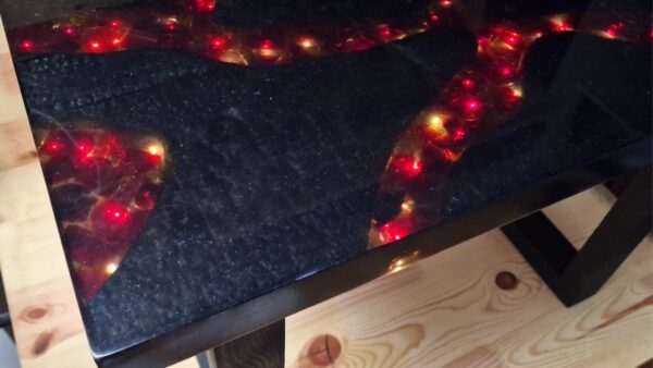 Lava Table of Wood and Epoxy Fire Lava - woodseasonstore.com